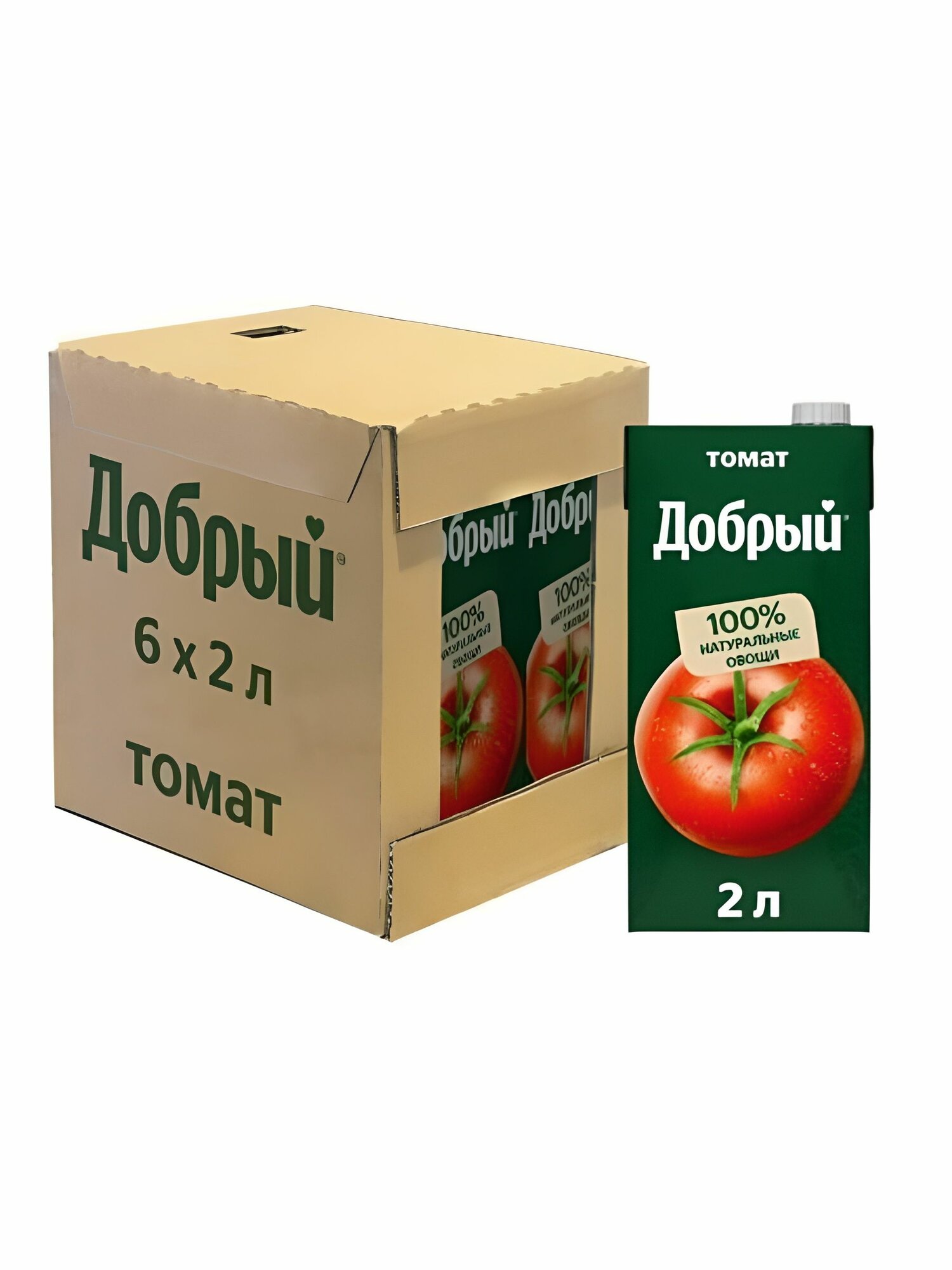 Нектар Добрый Томат, 2л. Упаковка 6 шт.
