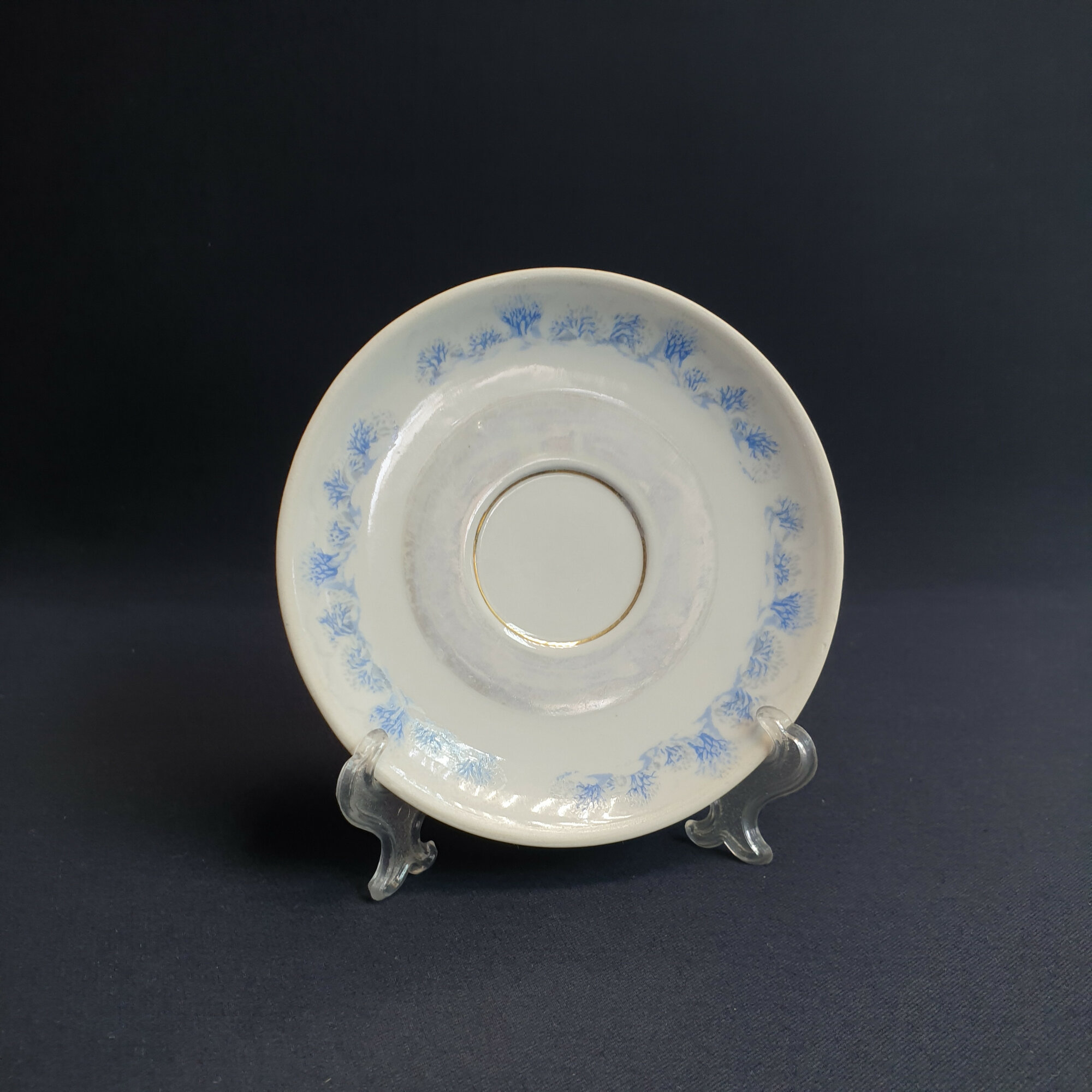 Блюдце Барановка, фарфор деколь позолота 12 см, винтаж СССР