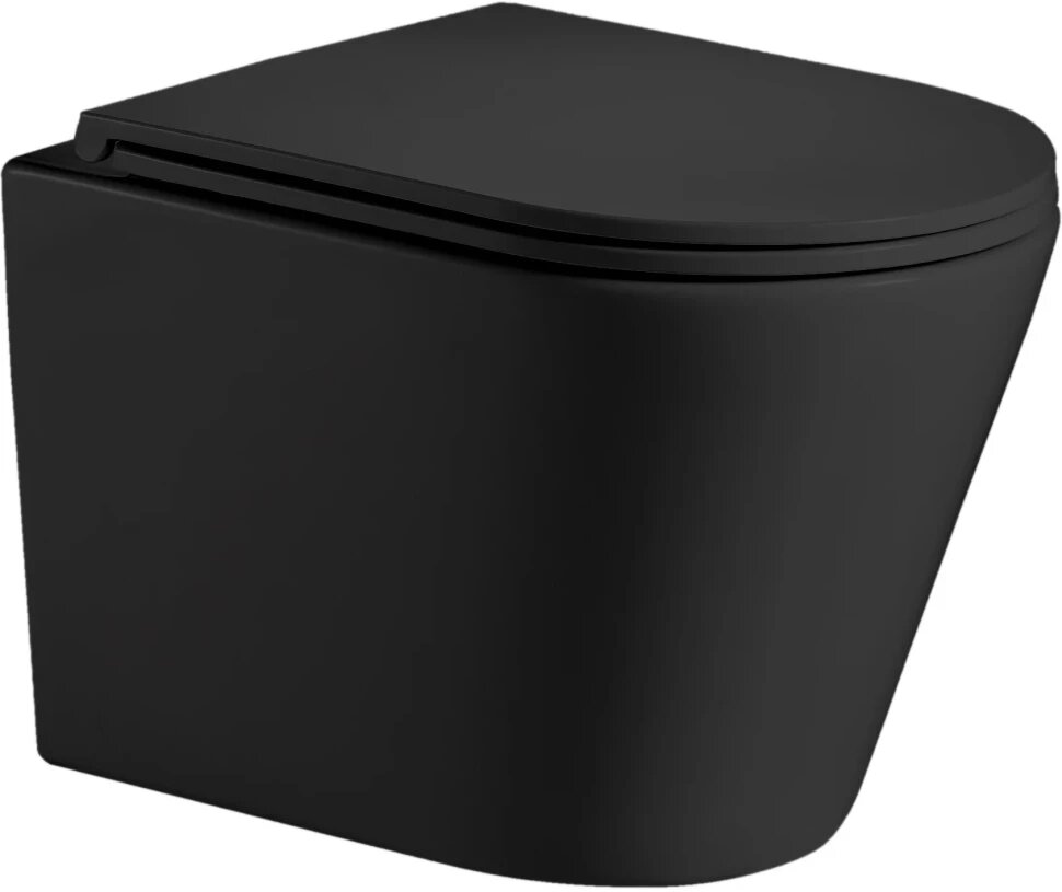 Унитаз подвесной WeltWasser Salzbach 043 MT-BL 10000010282 безободковый, торнадо, с сиденьем микролифт, черный матовый