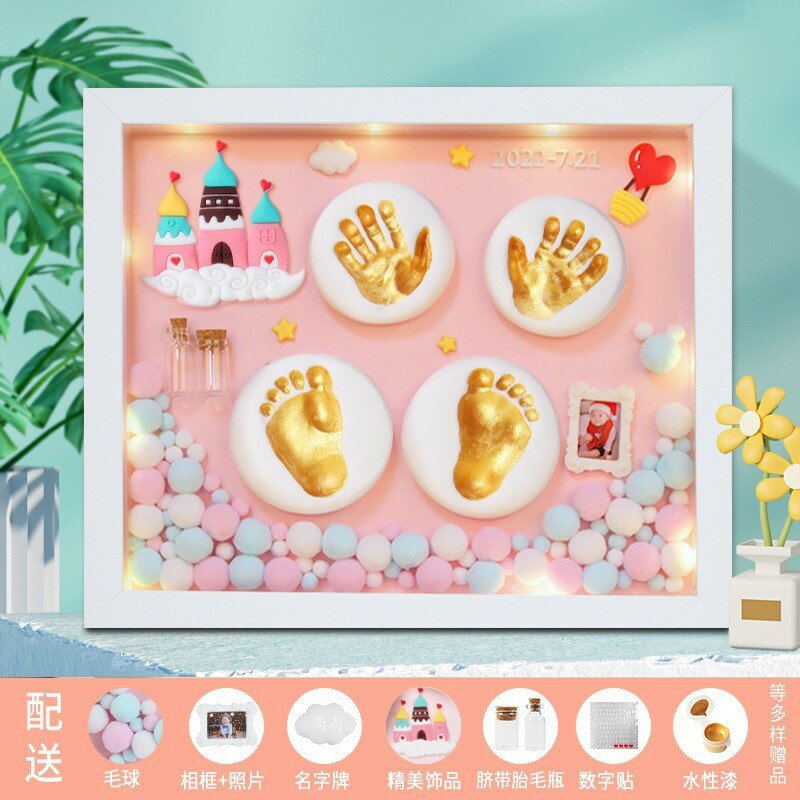 Глина для отпечатков рук и ног ребенка, отпечатки рук и ног, сувенир из волос плода, создание из волос плода, подарок на полную луну, сто дней, первый день рождения новорожденного