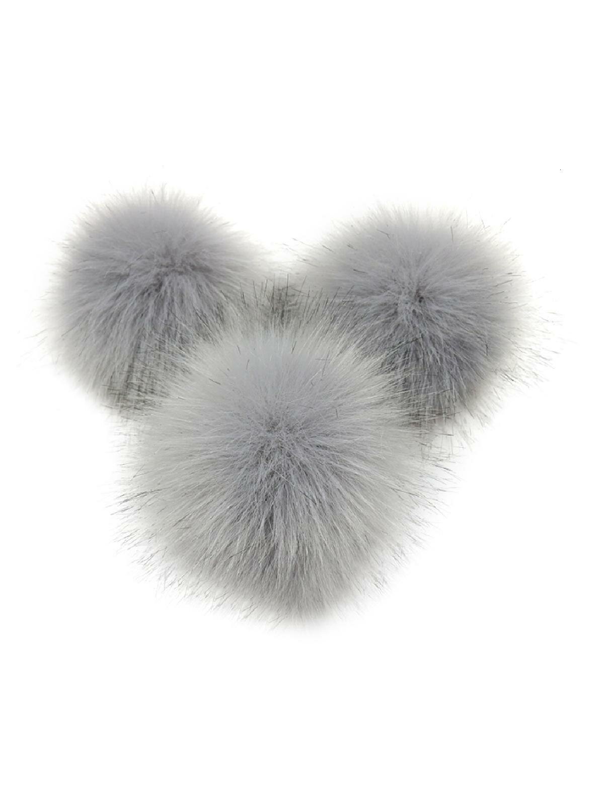 Помпон из искусственной кожи, светло - серый - Нижний флис 8 см плюс резинка