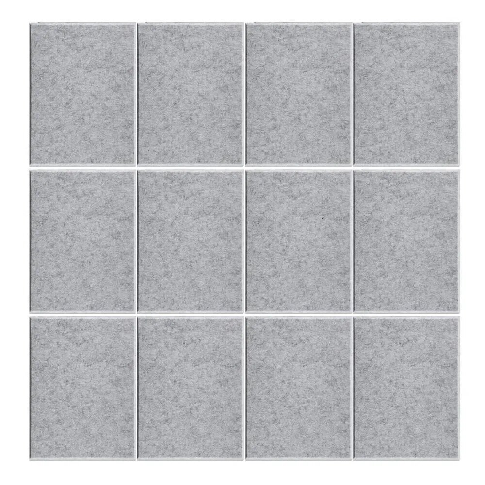 Акустические пенопластовые плитки, серебристо - серый 12шт. Полиэфир, для звукоизоляции