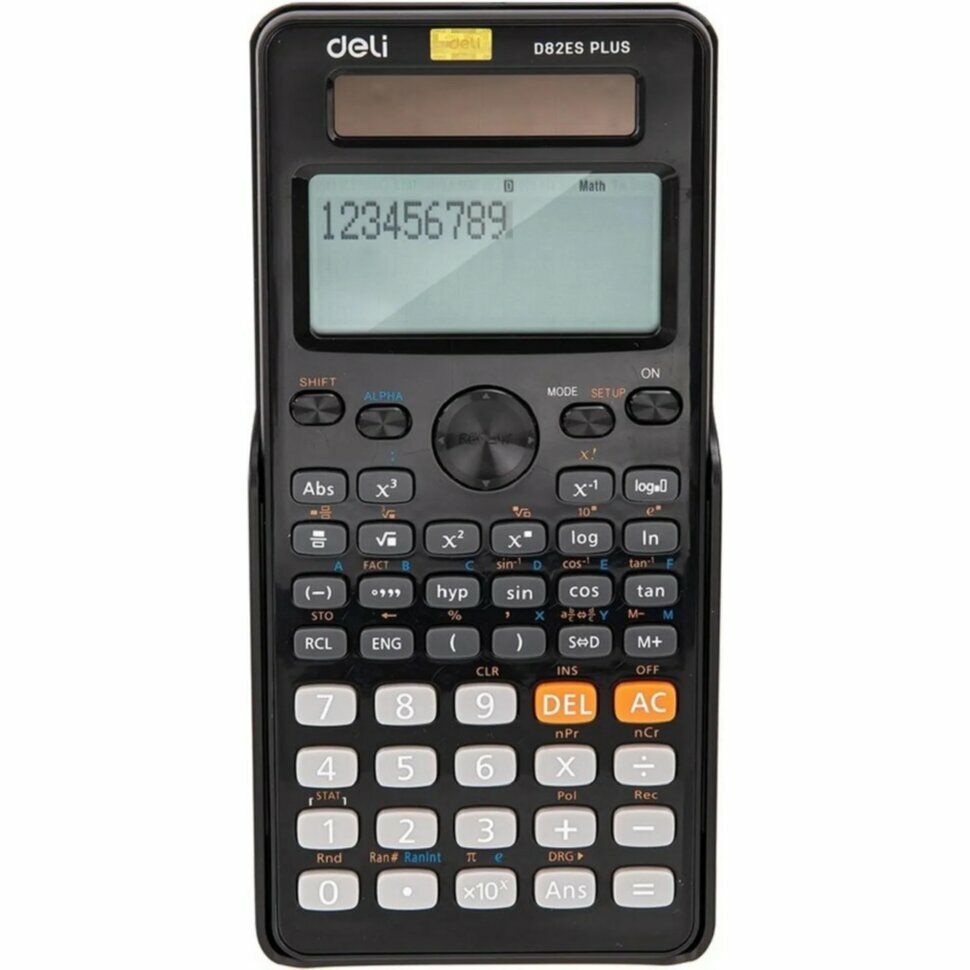 Калькулятор научный Deli ED82ES, графич. дисп,252 ф, дв. пит,173x83мм, черн, 1754769