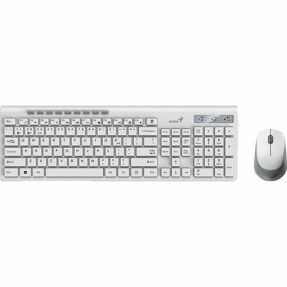 Набор клавиатура+мышь Genius SlimStar 8230, беспроводной, белый, 2025088
