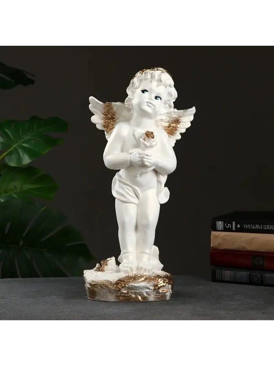 Элегантная декоративная фигура ангела из гипса