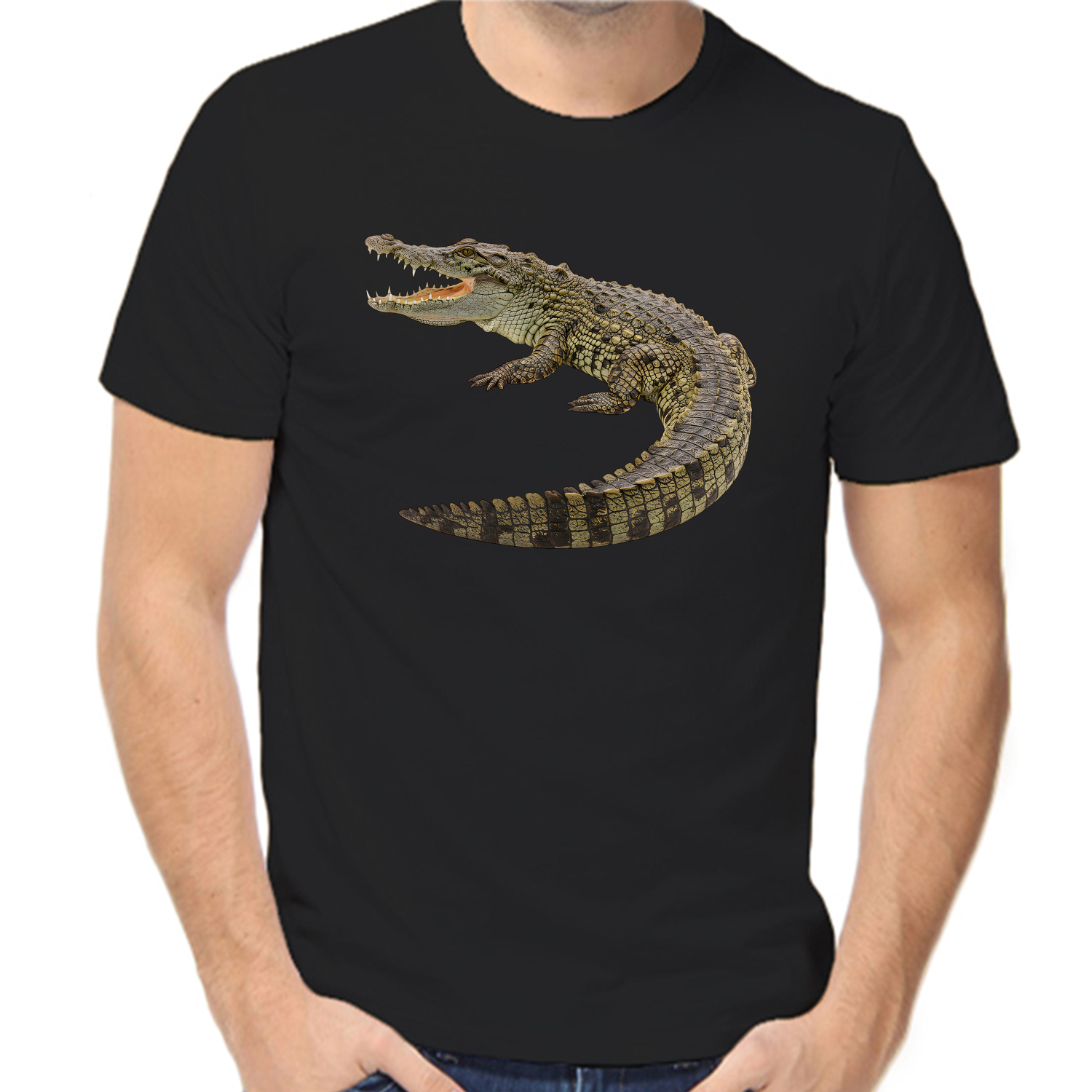 Футболка крокодил, размер (58)4XL, черный