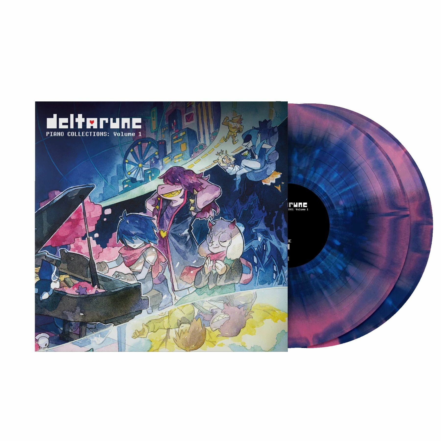 DELTARUNE Piano Collections, Vol. 1 OST (2500шт в мире Dark World USA Limited Soundtrack) Цвет: "Розово-Синий, Темный Мир", Ультра-Редкая Виниловая Пластинка из США от Toby Fox, Саундтрек, Undertale