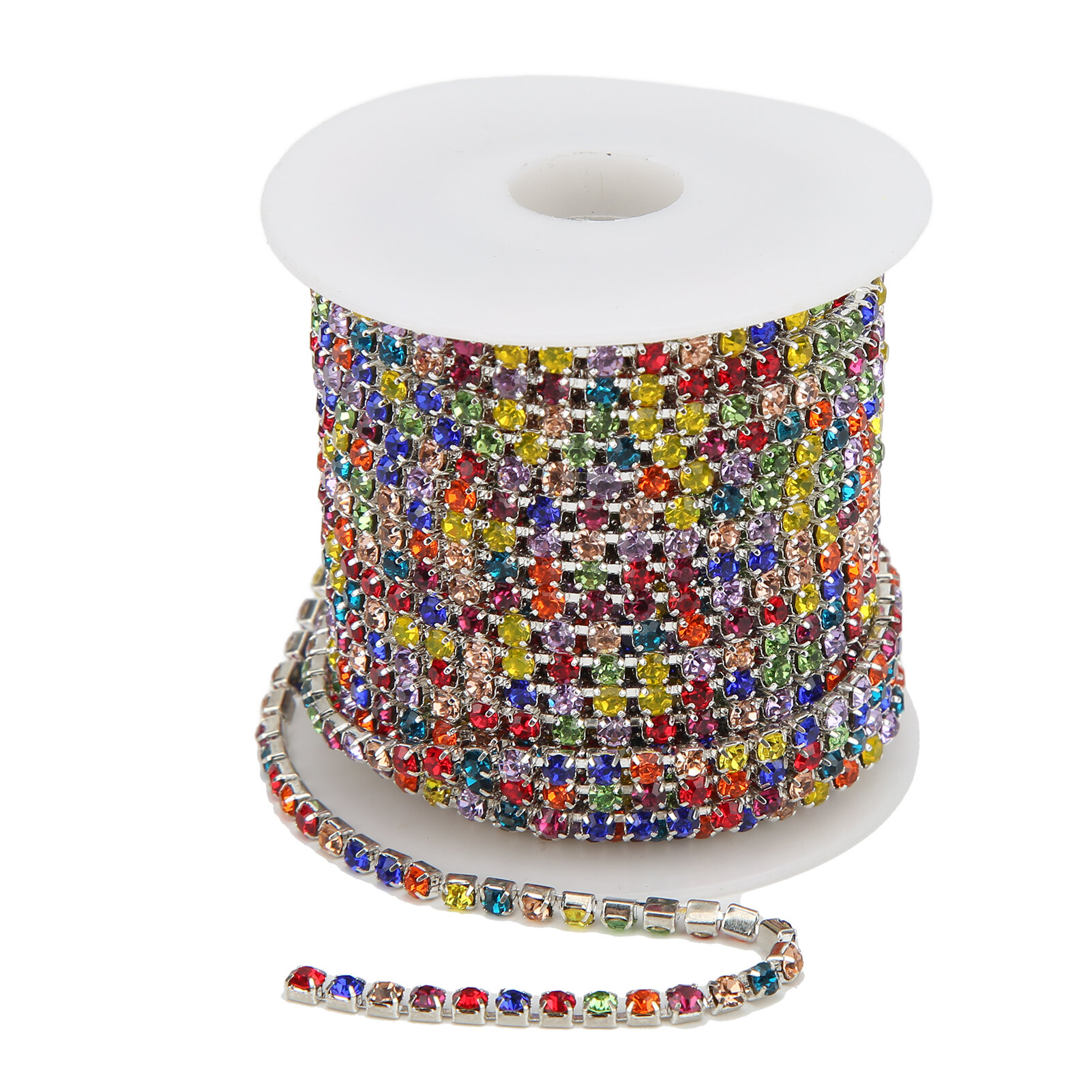 Отделка стразами, красочная блестящая отделка 10 метров, отделка стразами для дома, рукоделие, украшение одежды, подарок, серебряная задняя часть, смешанные цвета, 3 мм