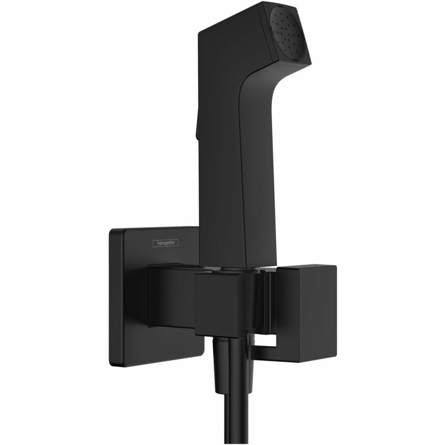 Комплект смесителя с гигиеническим душем Hansgrohe Bidette E 1jet, с держателем и шлангом, матовый черный 29233670