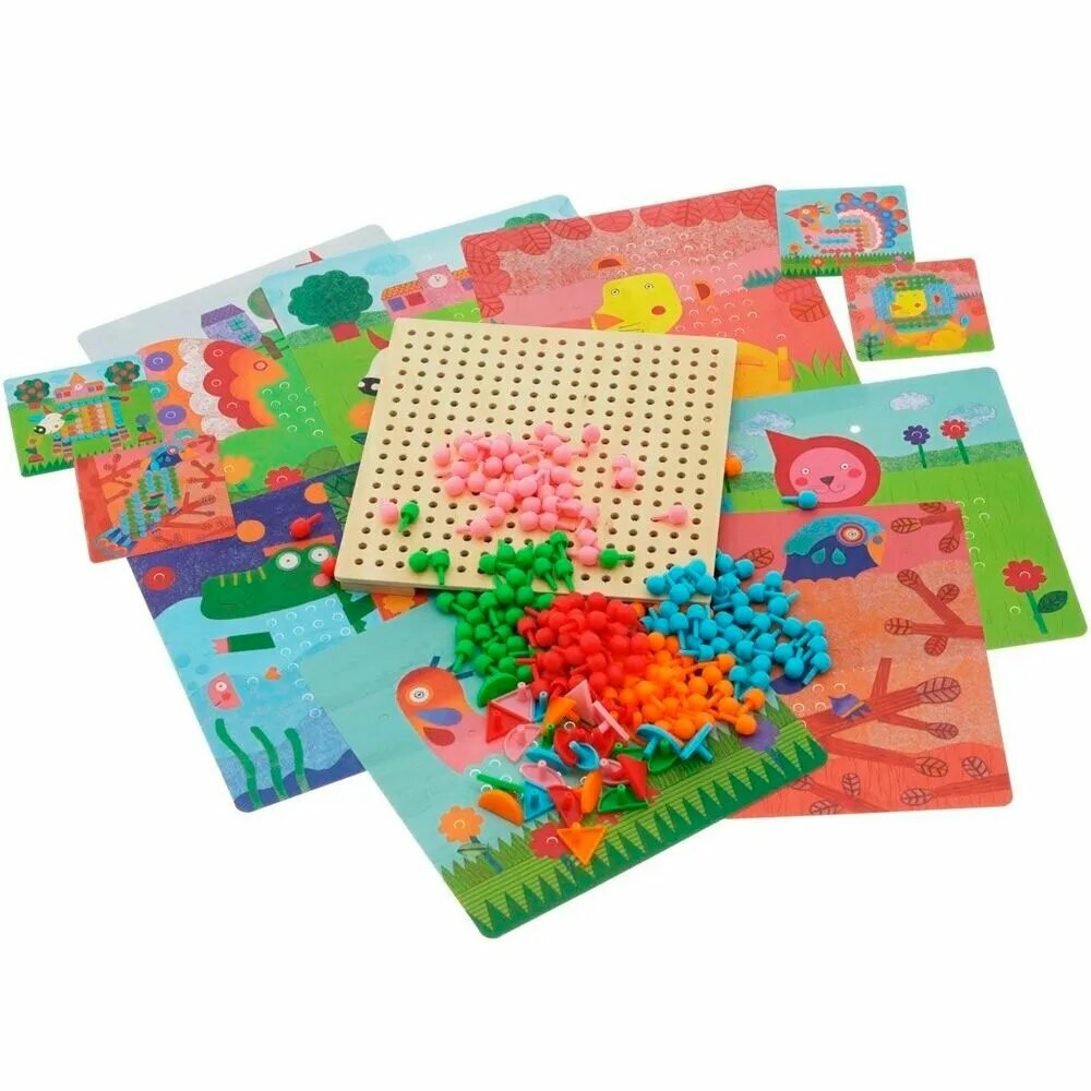 Мозаика Djeco Educational Games "Животные", дерево/пластик, 230 элементов, магниты