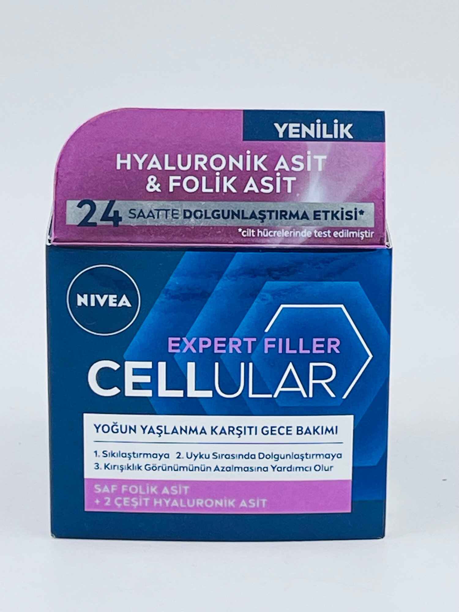 Крем для лица ночной NIVEA Cellular Expert Filler с гиалуроновой и фолиевой кислотой, 50 мл (Германия)