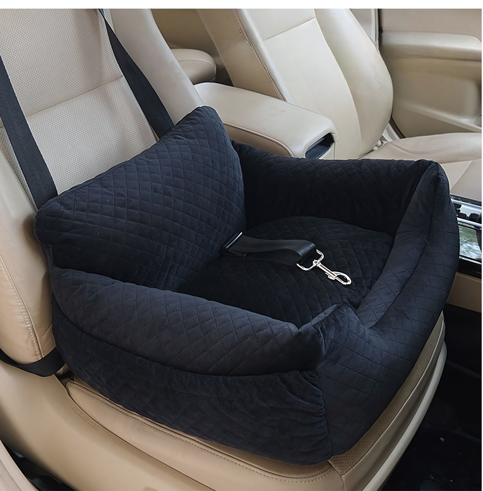 Автокресло для собак, съемный чехол, наполнитель пп-хлопок, цвет черный, размер 58-55-26 см