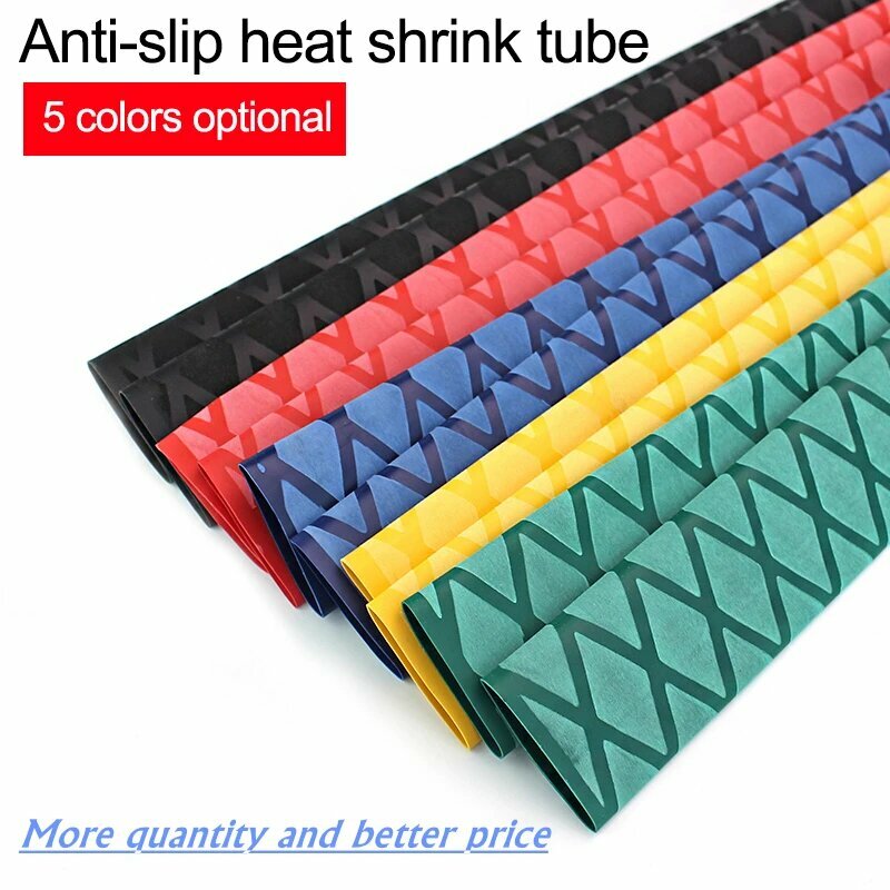 Теплоусадочные трубки ПВХ антискользящие 5 цветов 50mm, черный, 1MX3Pcs