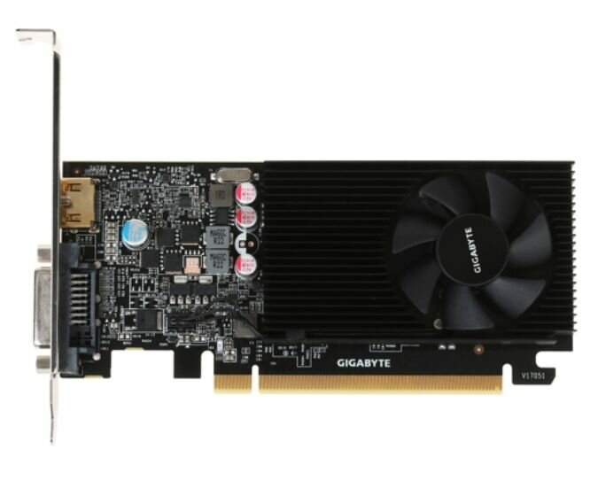 Видеокарта GIGABYTE GeForce GT 1030 (GV-N1030D5-2GL) - PCI-E 3.0, 2 ГБ, GDDR5, 64 бит, DVI-D, HDMI, GPU 1227 МГц