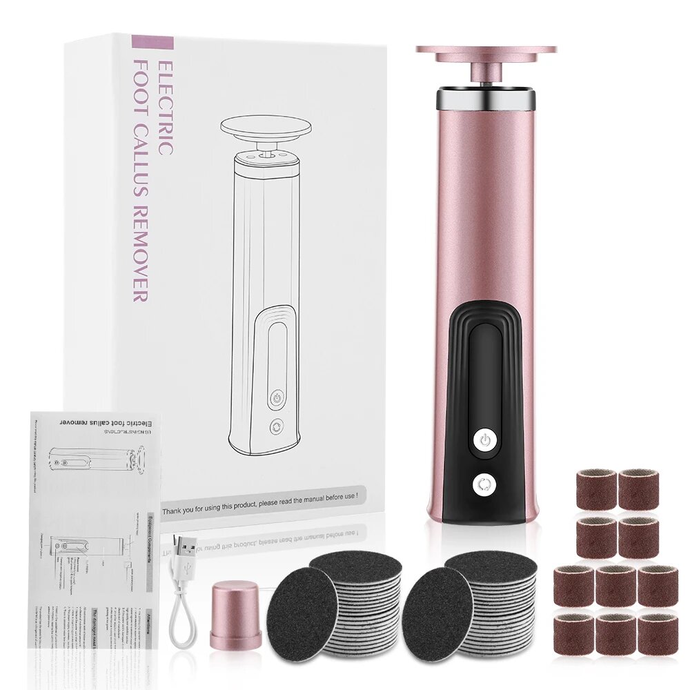 2-в-1 электрическая педикюрная машина для удаления мозолей на ногах, уход за ногами, электронная шлифовальная машина для ног и сменная наждачная бумага, инструмент для педикюра омертвевшей кожи