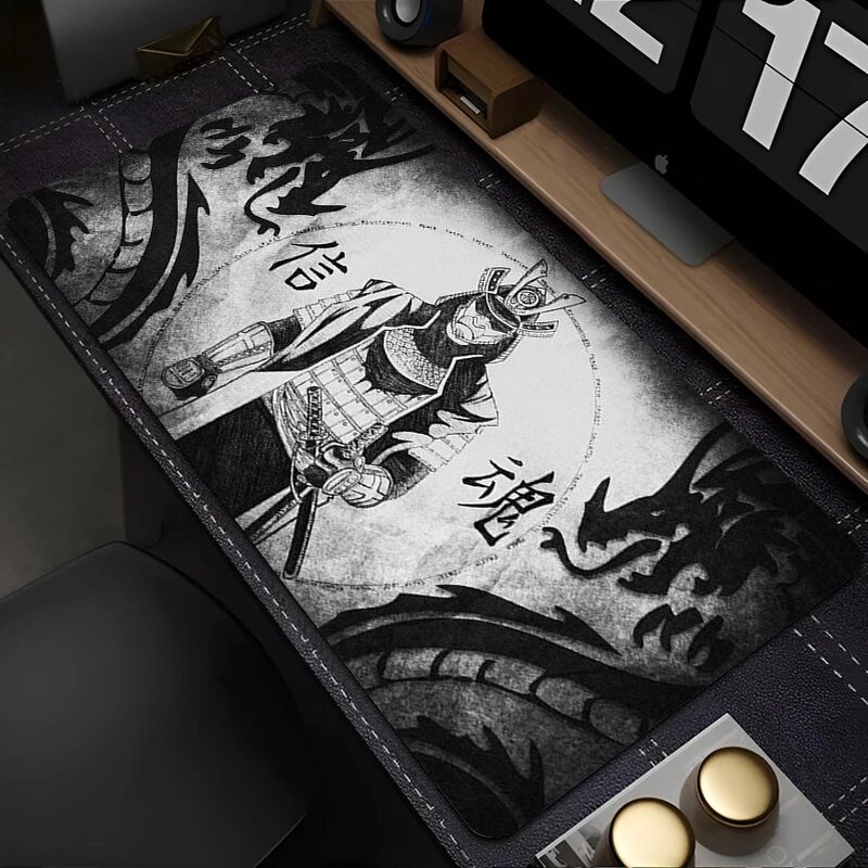Японский коврик для мыши самурайского аниме под заказ, ПК, черные игровые аксессуары, коврик для мыши с клавиатурой, для ноутбука, геймера, противоскользящий, искусственный ковер XXL, TK-0000008395, 800X400X2(MM)