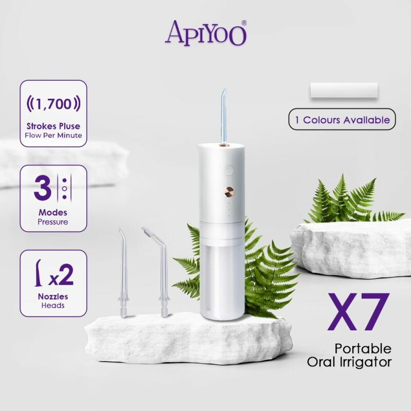 APIYOO X7 Портативный ирригатор для полости рта, 150 мл, 3-режимная зарядка через USB, водонепроницаемость IPX7