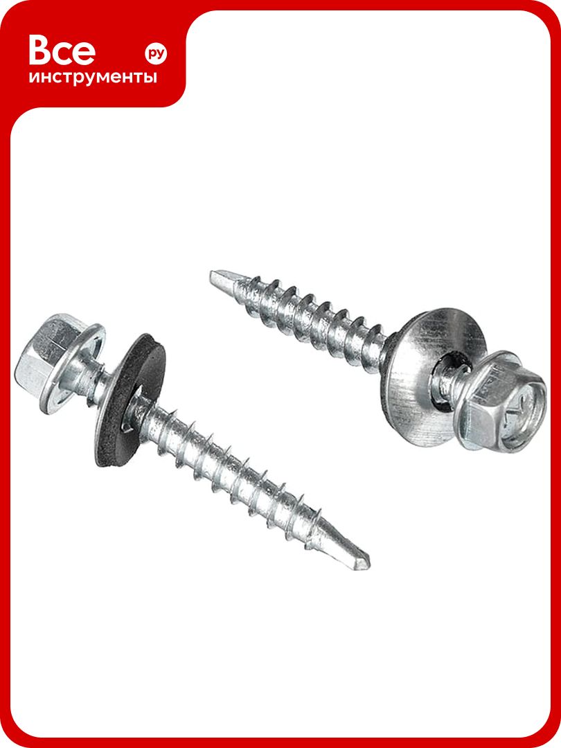 Кровельные саморезы Tech-Krep 6.3x38 мм, оцинкованный, с буром, 5 кг коробка 144792, деревянная