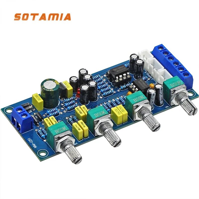 SOTAMIA Dual NE5532 усилитель мощности аудио предусилитель тональная плата высокие + средние частоты + регулятор громкости басов предусилитель одинарной мощности