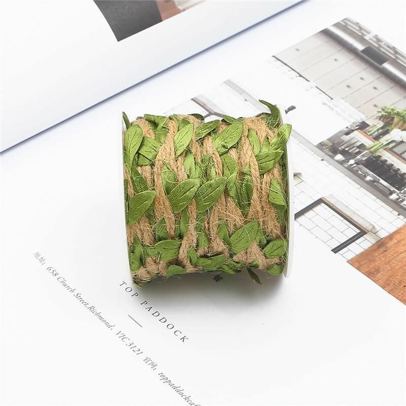 Лента из листьев мешковины, натуральная джутовая веревка из ротанга для настенного монтажа, для деревенской свадьбы, дома, сада, вечеринки в джунглях, декора для поделок своими руками