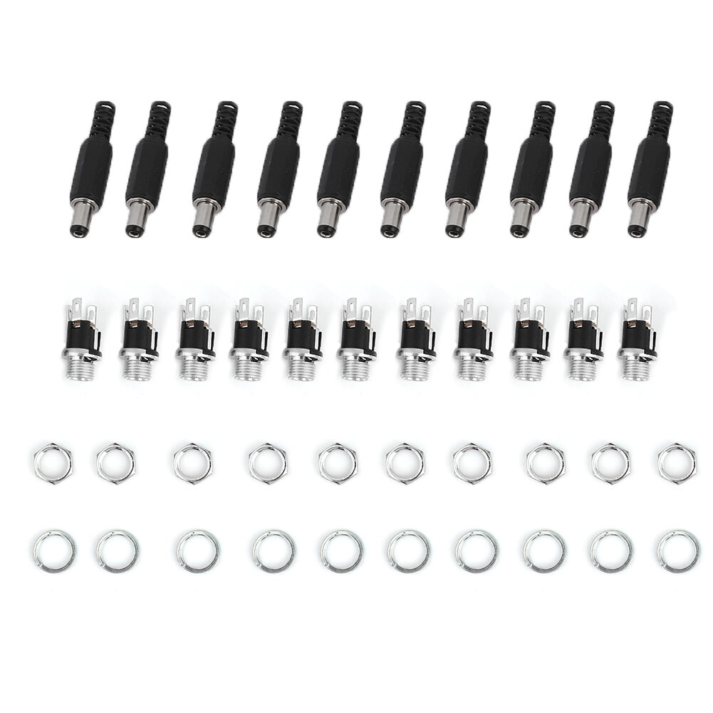 10 Пар 2,1x5,5 мм 12 В Мужской и Женский Штекер Питания постоянного тока Разъем Адаптера