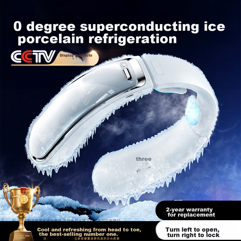 Remax [Superconducting Ice Ceramic Cooling] Neck-Hanging Fan, Portable Personal Cooling Air Conditioner, Ultra-Long Battery Life, Bladeless Silent Electric Fan, Student Dormitory USB Head-Mounted Mini Fan