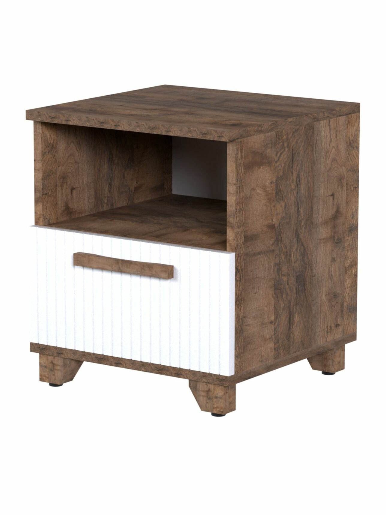 Тумба прикроватная Копенгаген с ящиком Дуб Самдал / Белый матовый (12 Стульев)