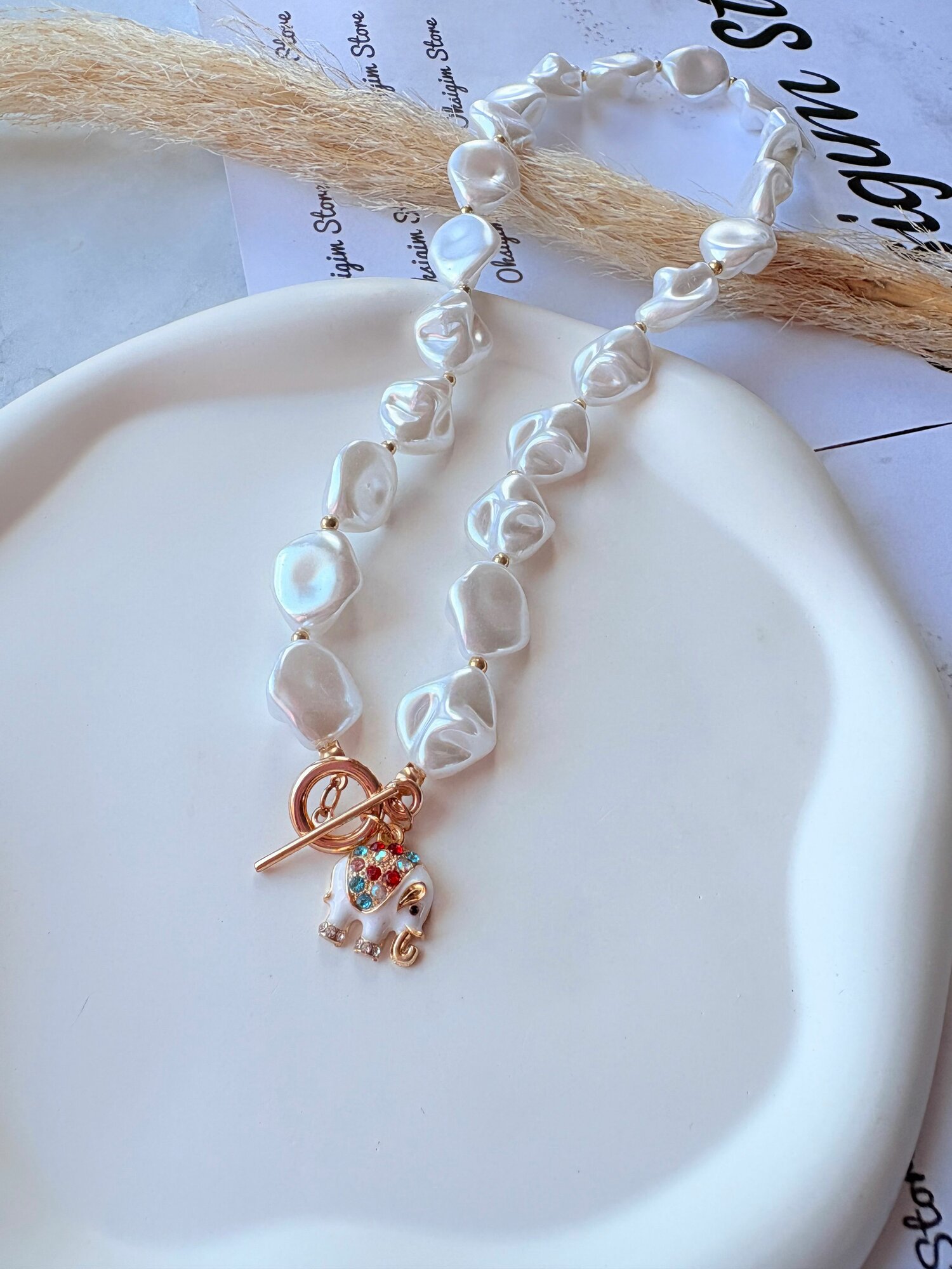 Чокер, жемчуг имитация