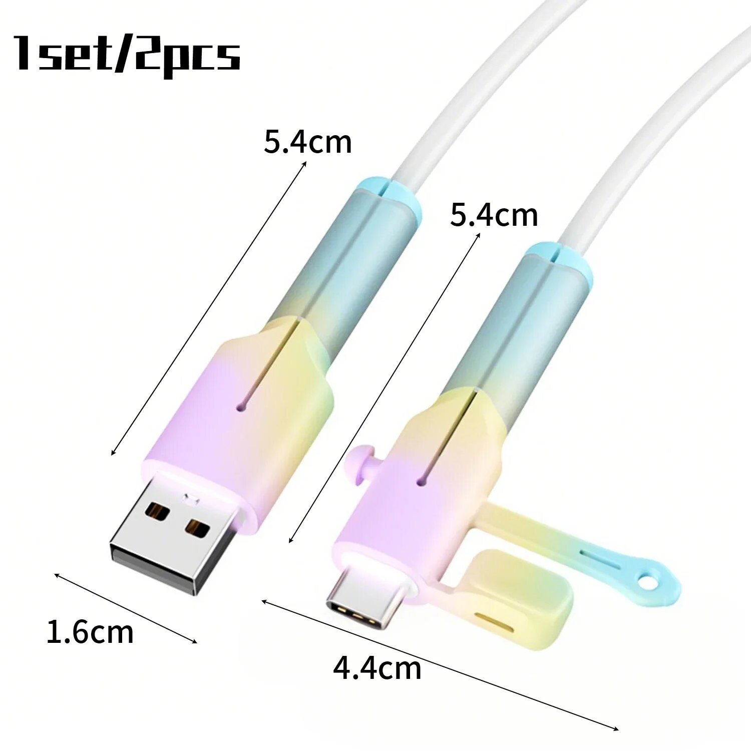 Силиконовая катушка для кабелей Micro/Type C 2PCS Colorful A