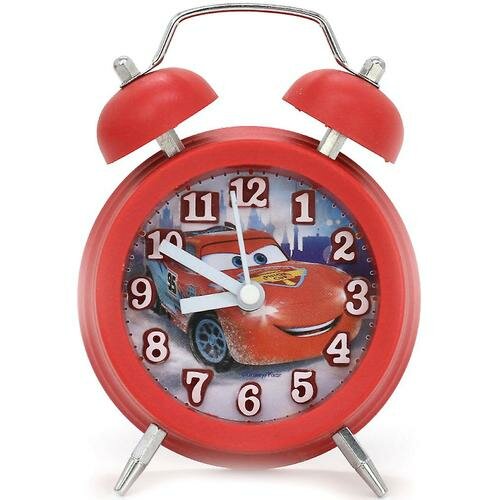Будильник, освещение, Маккуин, автомобиль, студент, мультик, тумбочка, спальня девочки, двойной колокол, красный.