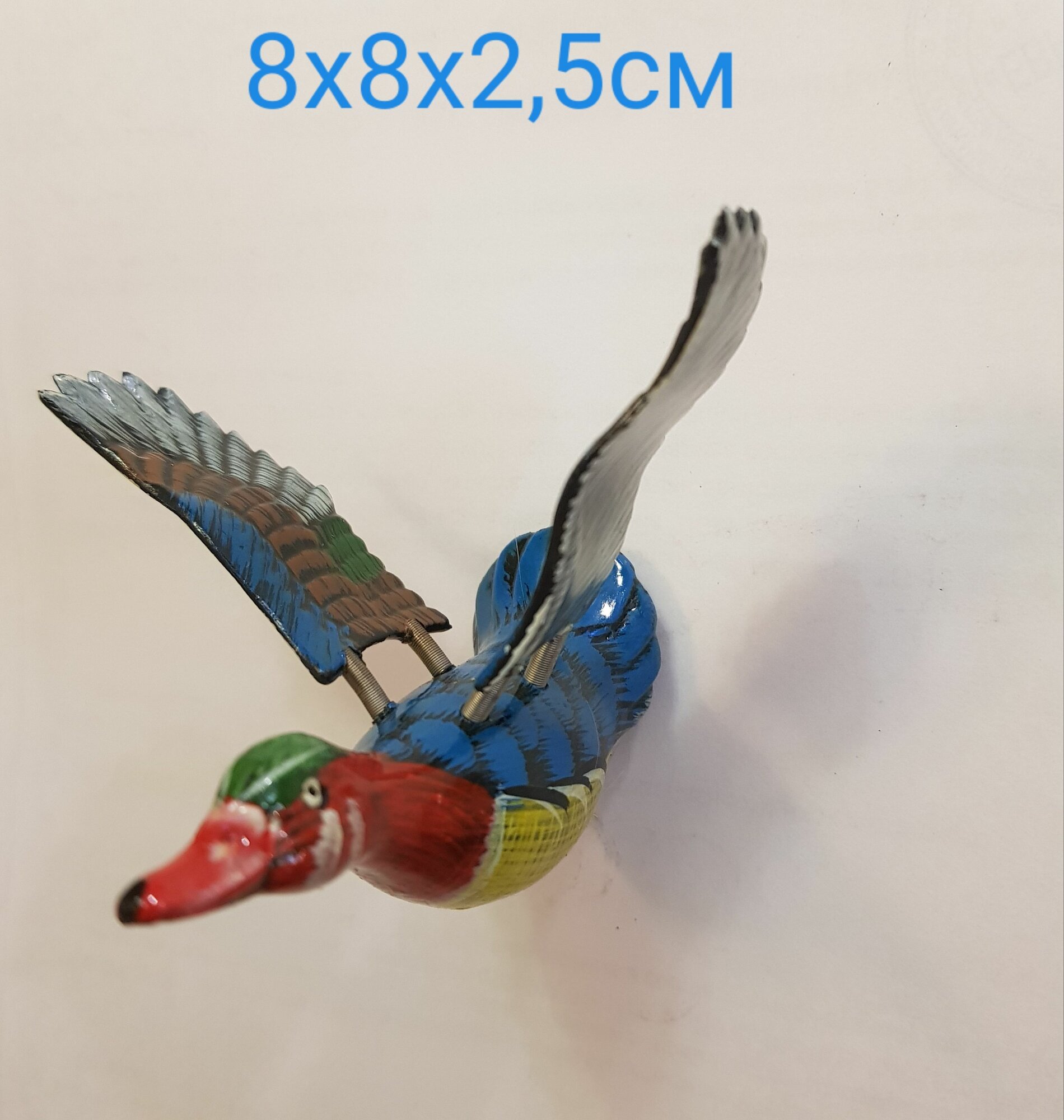 Изделие декоративное Магнит "Утка" крылья на пружинках трясутся, 8х8х2,5см, 1292А