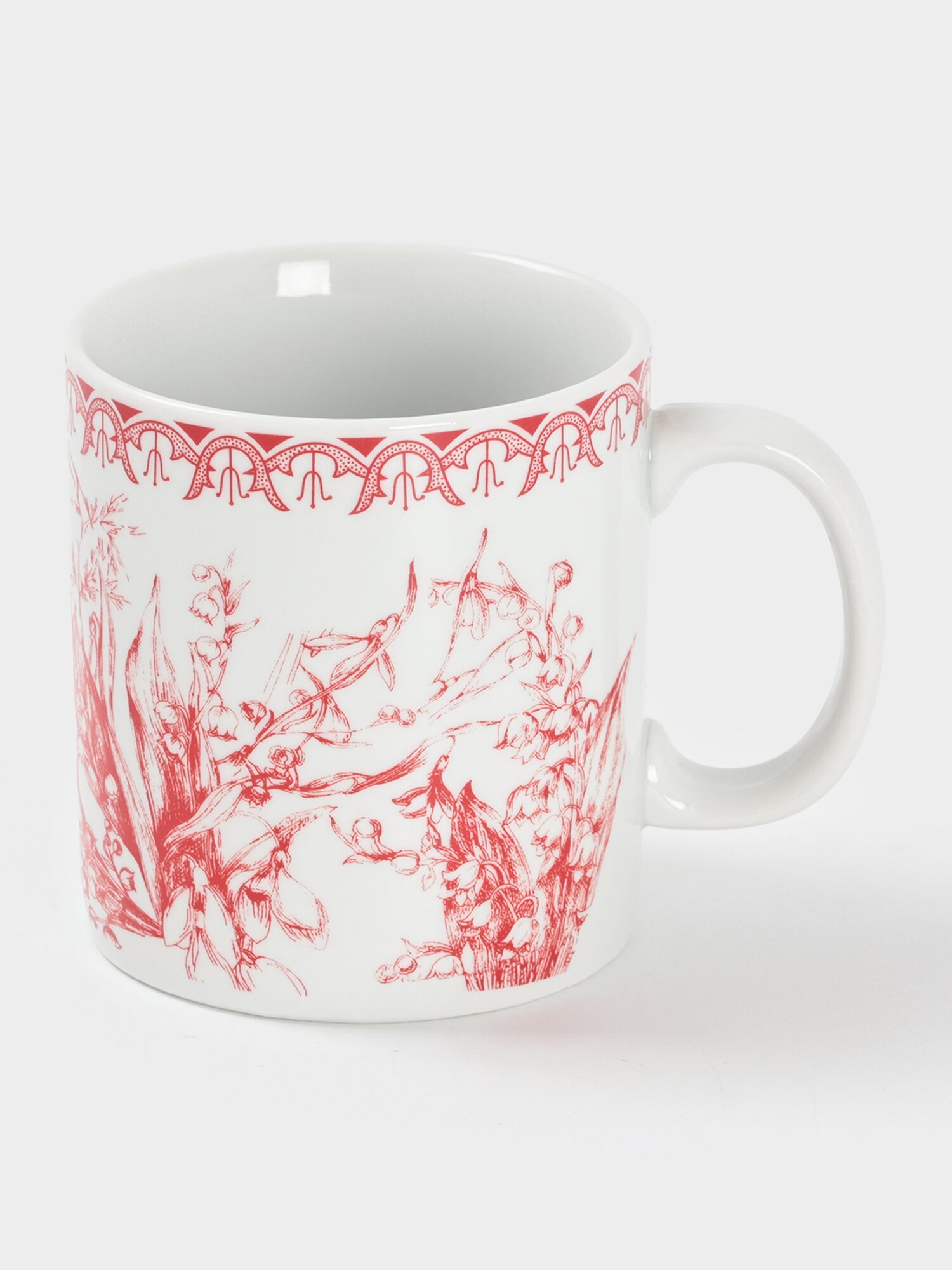 Кружка Дулевский фарфор «Райские ландыши», 300 мл, фарфор, белая