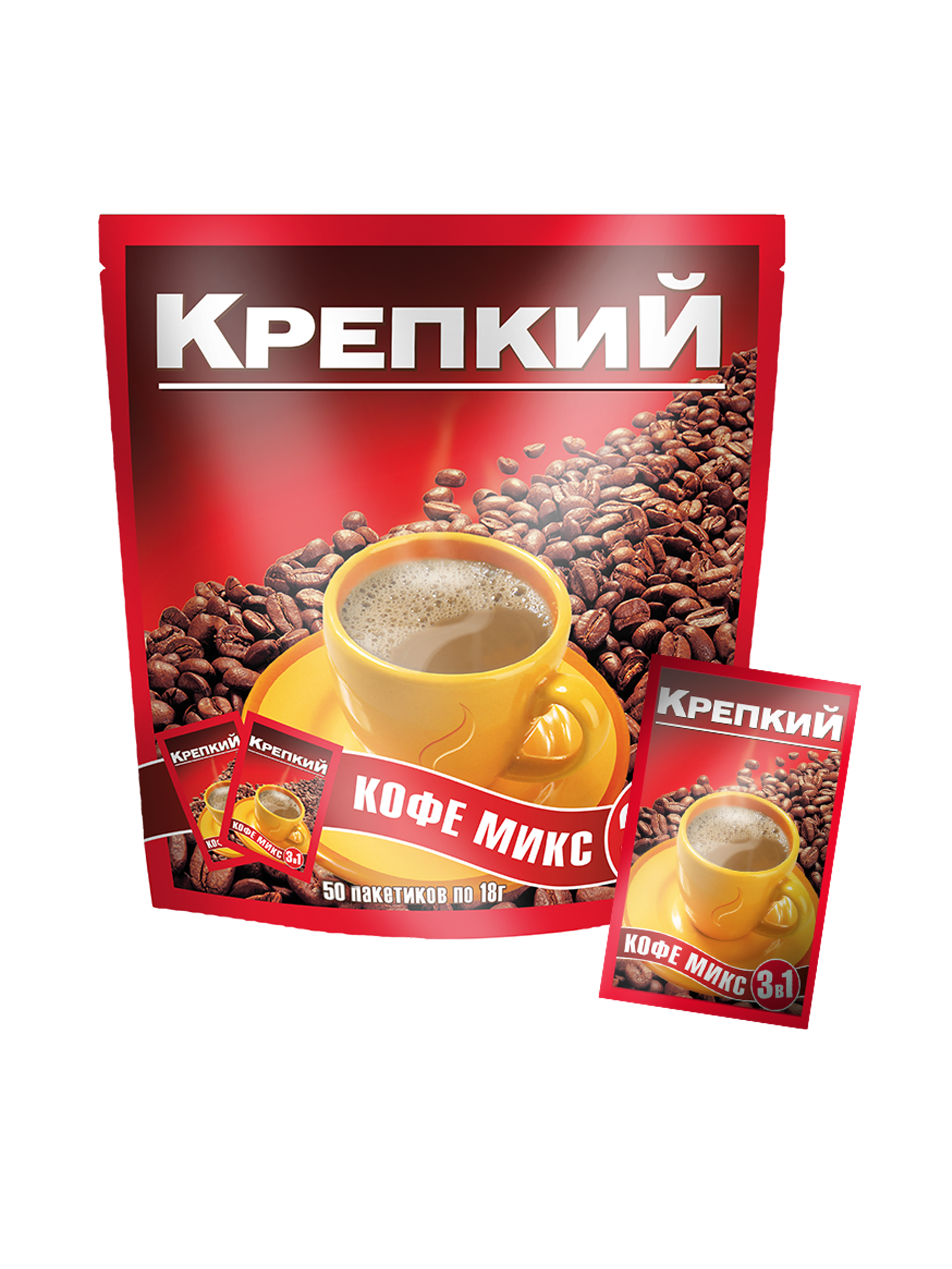 Кофейный напиток Maximus 3 в 1 Крепкий (18 г х 50 шт), 1 упак