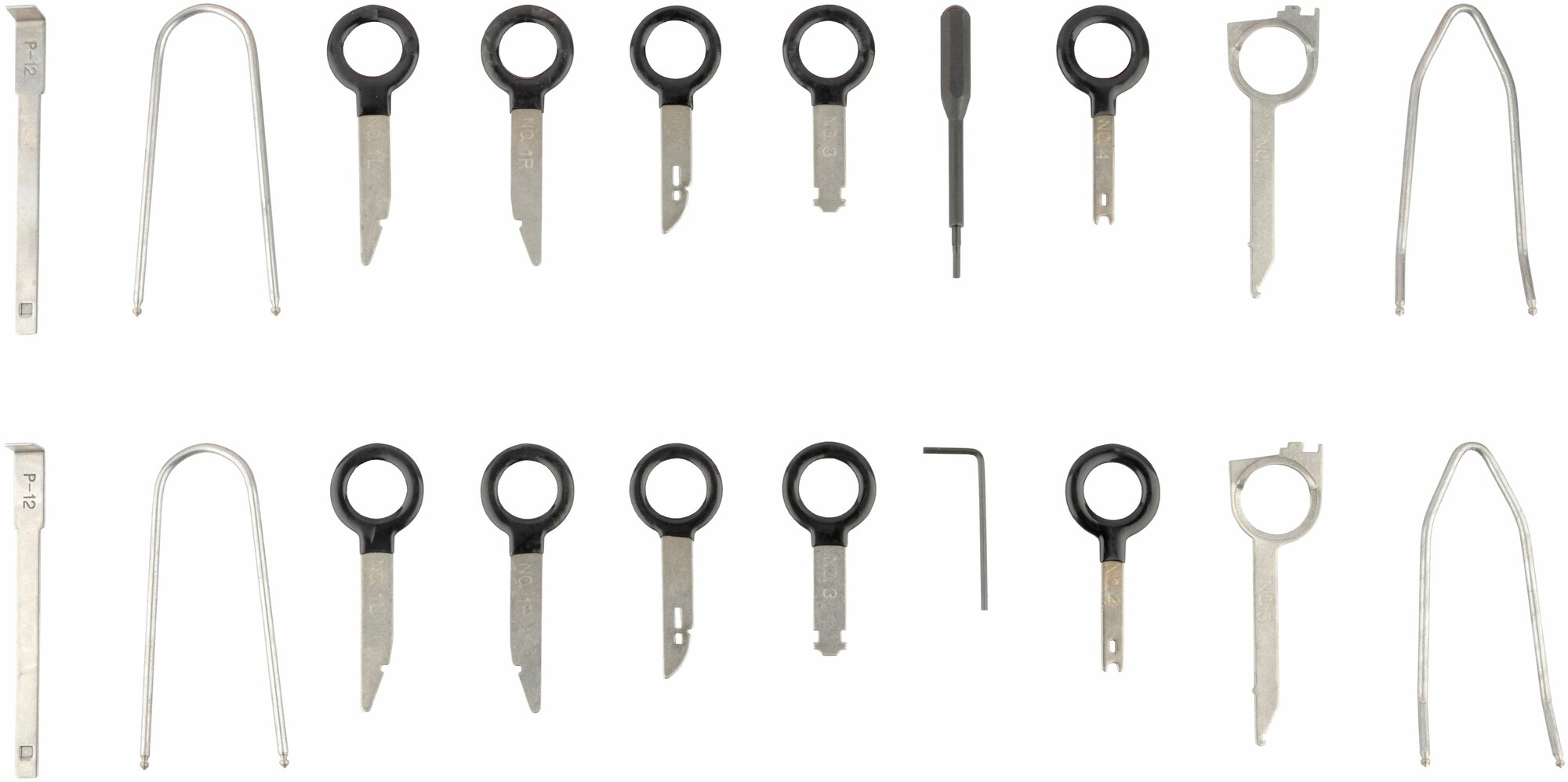 Набор для демонтажа автомобильных головных мультимедийных устройств Ауди, БМВ, Форд, Шкода, Опель, Пежо 18 предметов АвтоDело 40168