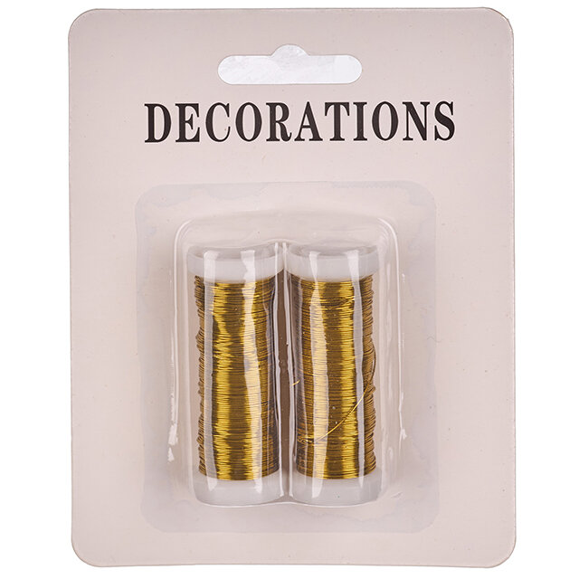 Проволока для декорирования Bullion 15 м золотая, 2 шт, Winter Deco, 1000437-2