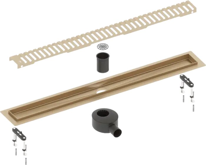 Душевой трап (лоток) Timo Drain Systems DS230106/17 600 вставка lines, золото матовое