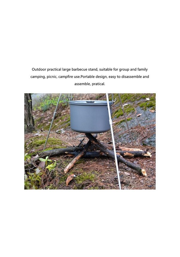 Складная подставка-тренога для барбекю Group Camping Equipment - портативная алюминиевая подставка для плиты - 780 мм, разноцветная, для пикников и костров