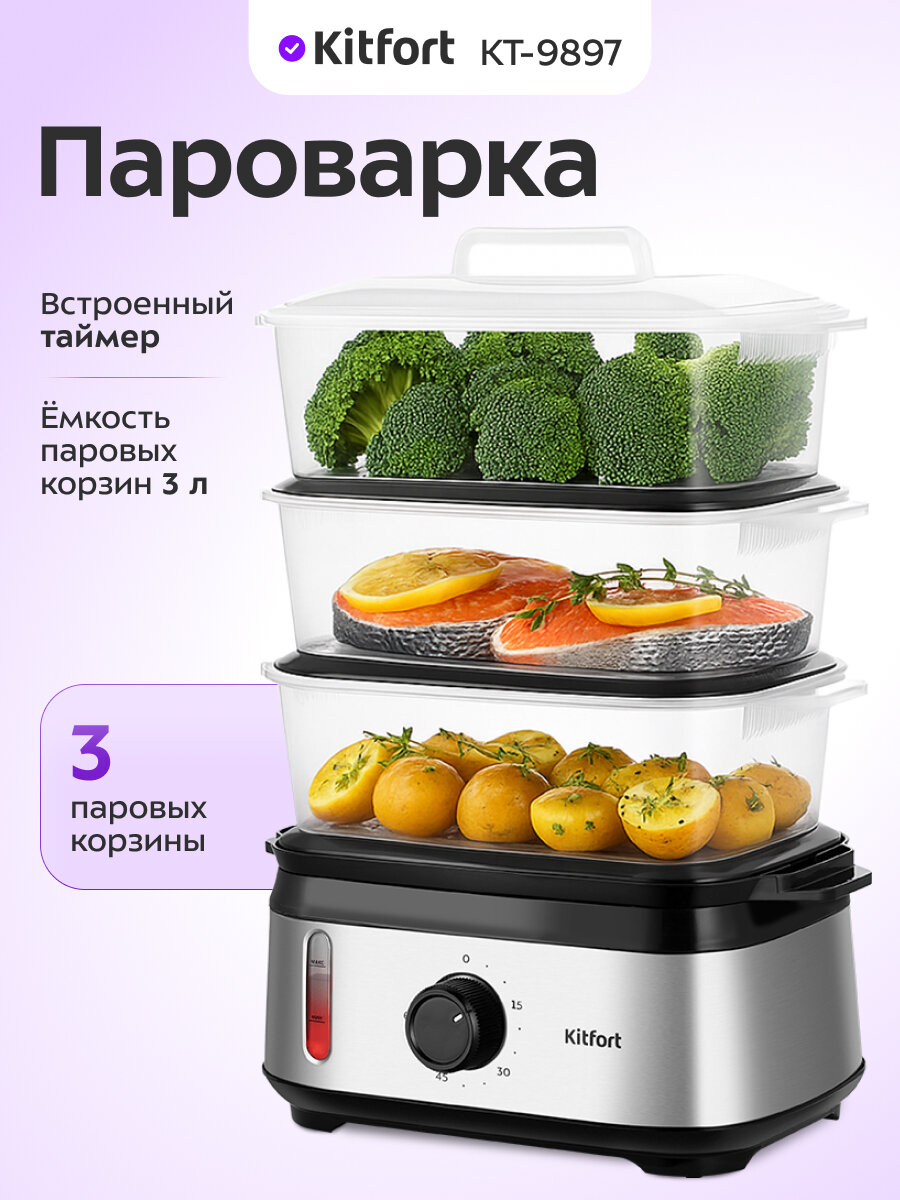 Пароварка Kitfort КТ-9897