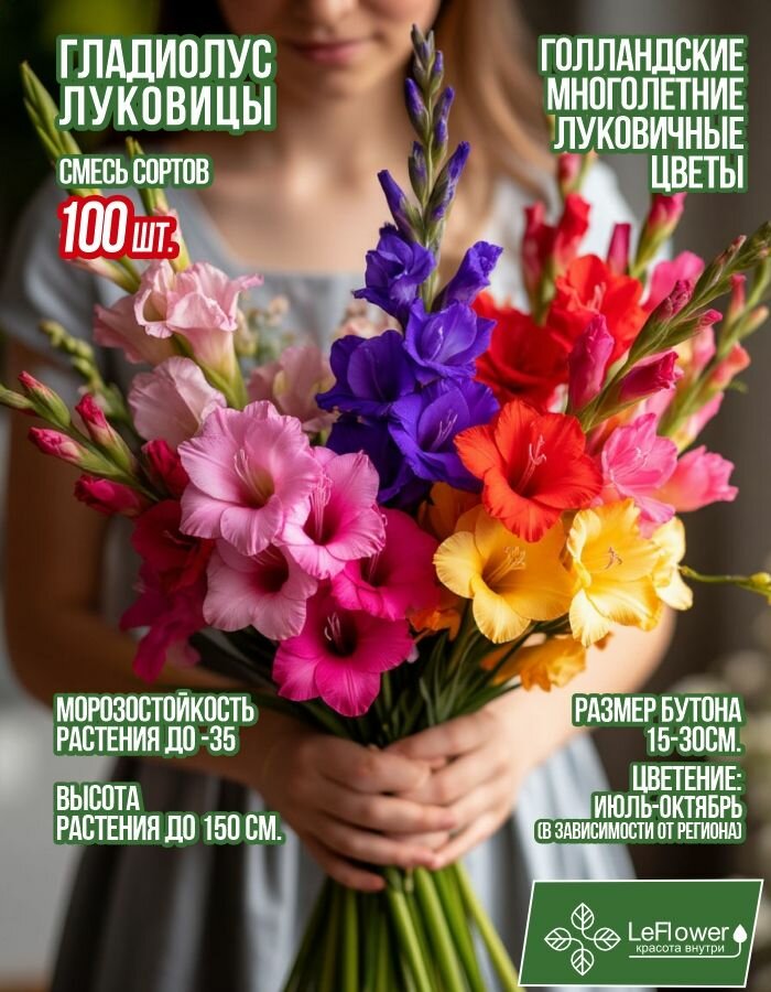 Гладиолус Луковица, Микс сортов, разбор 14+, 100шт