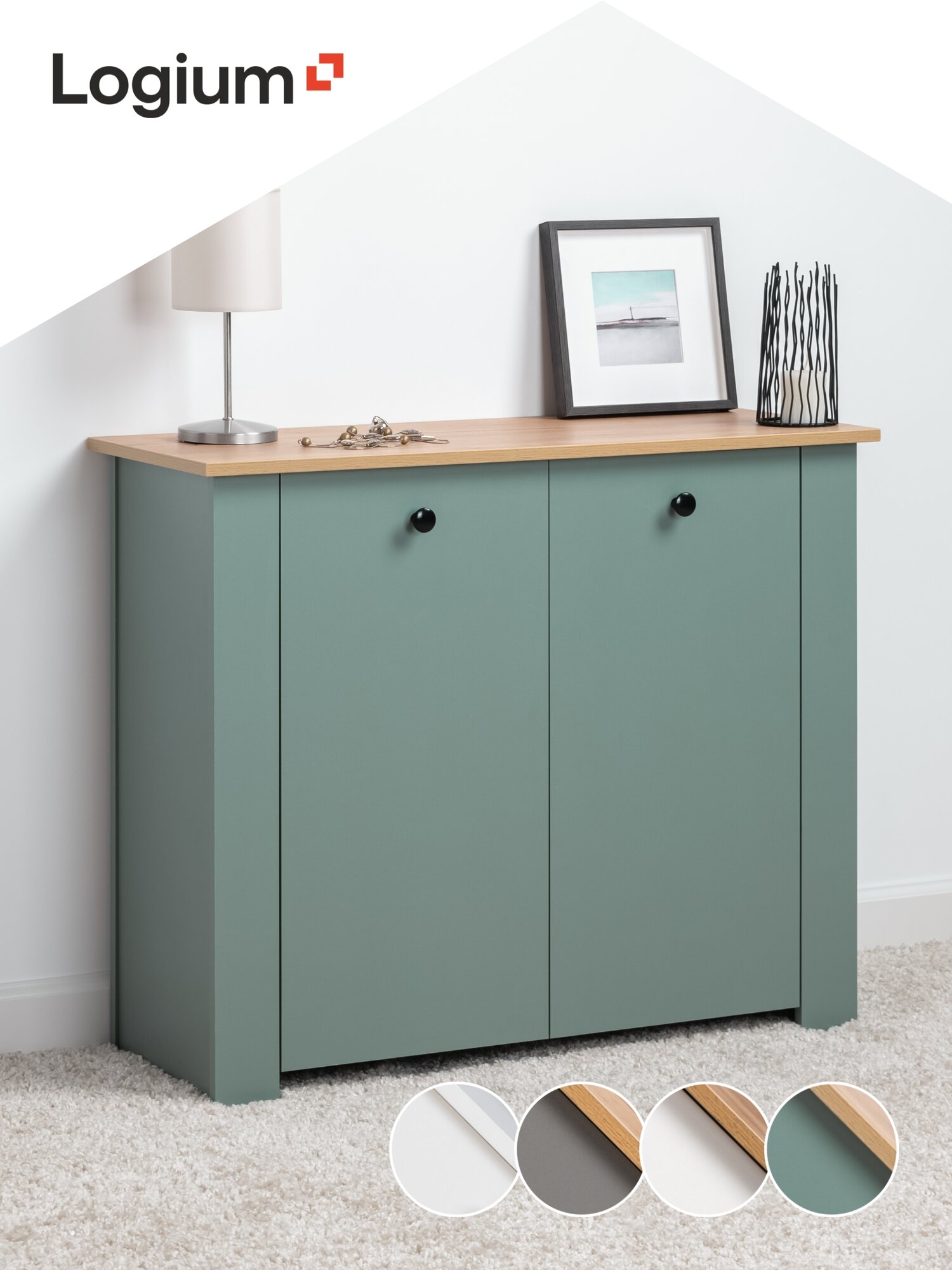 Комод распашной, 90*35*75, Муссон/Дуб Золотой Крафт. "Марсель 13.320.03"