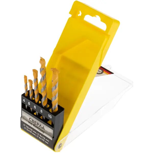 Набор сверл по бетону Kranz KR-91-0411, 5 шт.