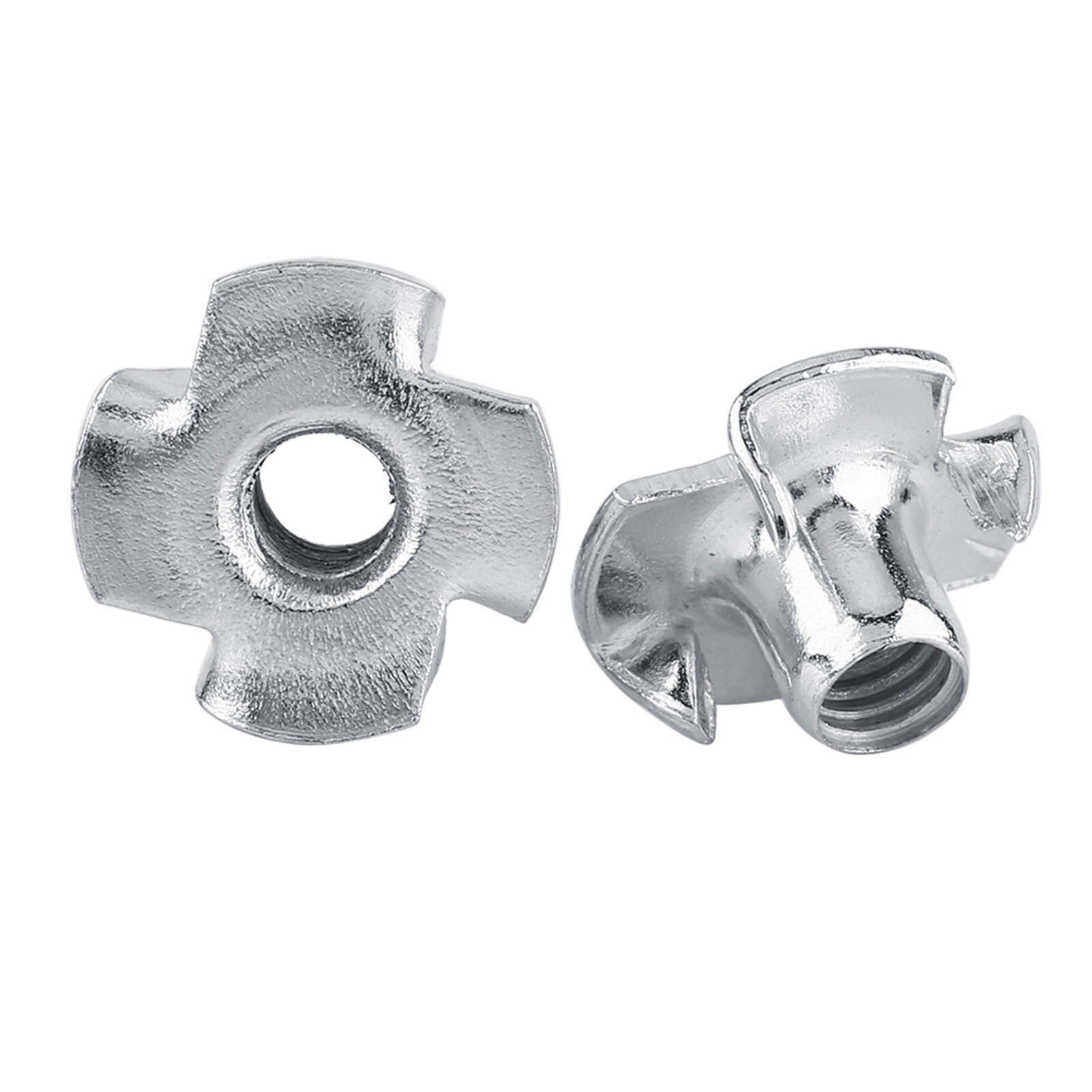 Metal Steel T Nut Four pronged Tee Nuts Woodworking Tools Part (M4x50pcs)