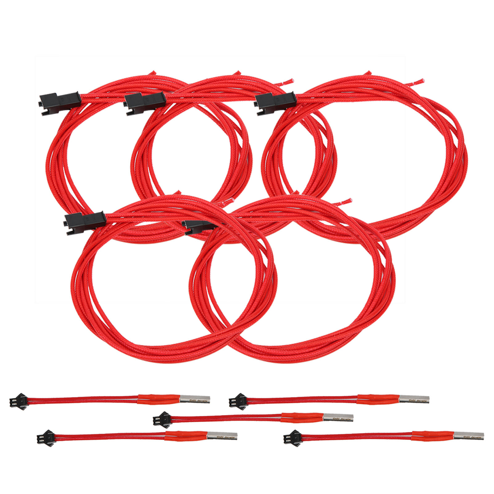 5Pcs 3D Printer Heating Rod Segmented Heat Tube Stainless Steel Accessories with Terminal24V 40W