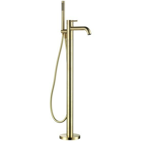AQM6218BG Siena Смеситель для ванны, напольный (монтажная часть в комплекте), золото шлифованное