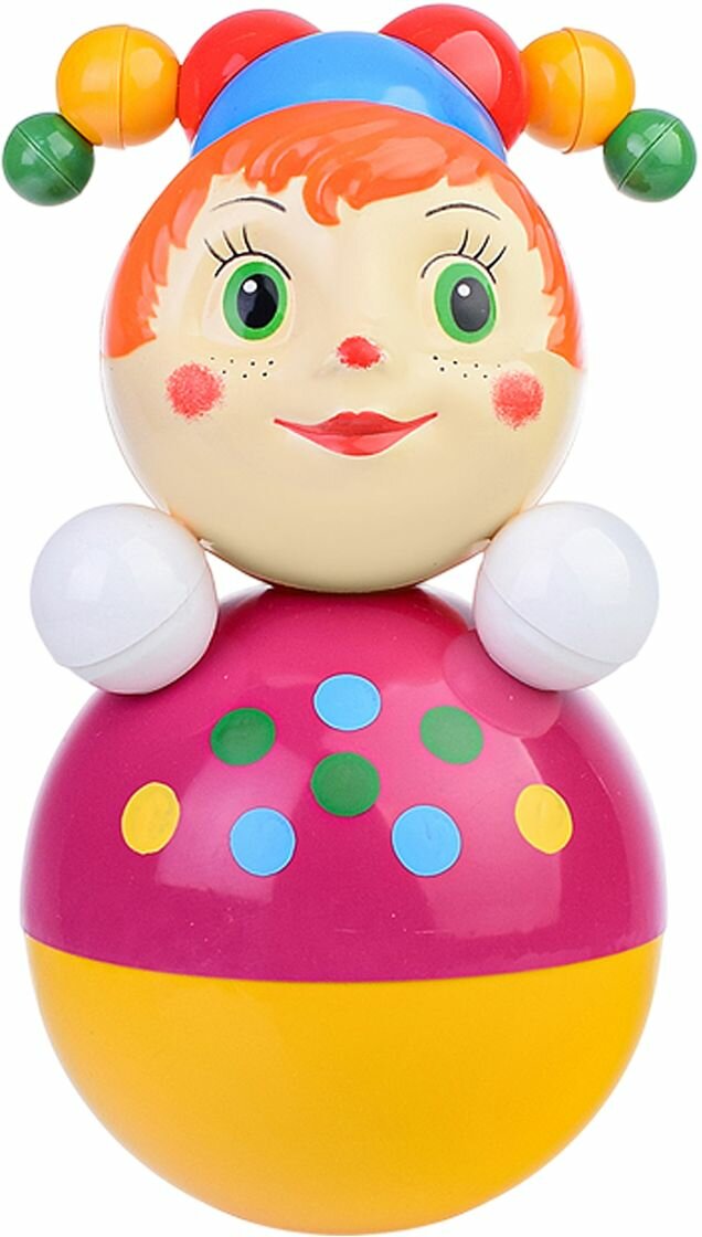 Детская кукла "Неваляшка Скоморох" в художественной упаковке Котовские неваляшки, игрушка ванька-встанька со звуком