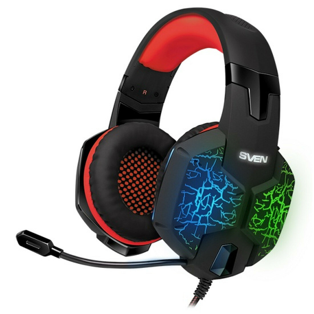 Гарнитура SVEN AP-U988MV, 7.1, проводная, USB, накладные, черный