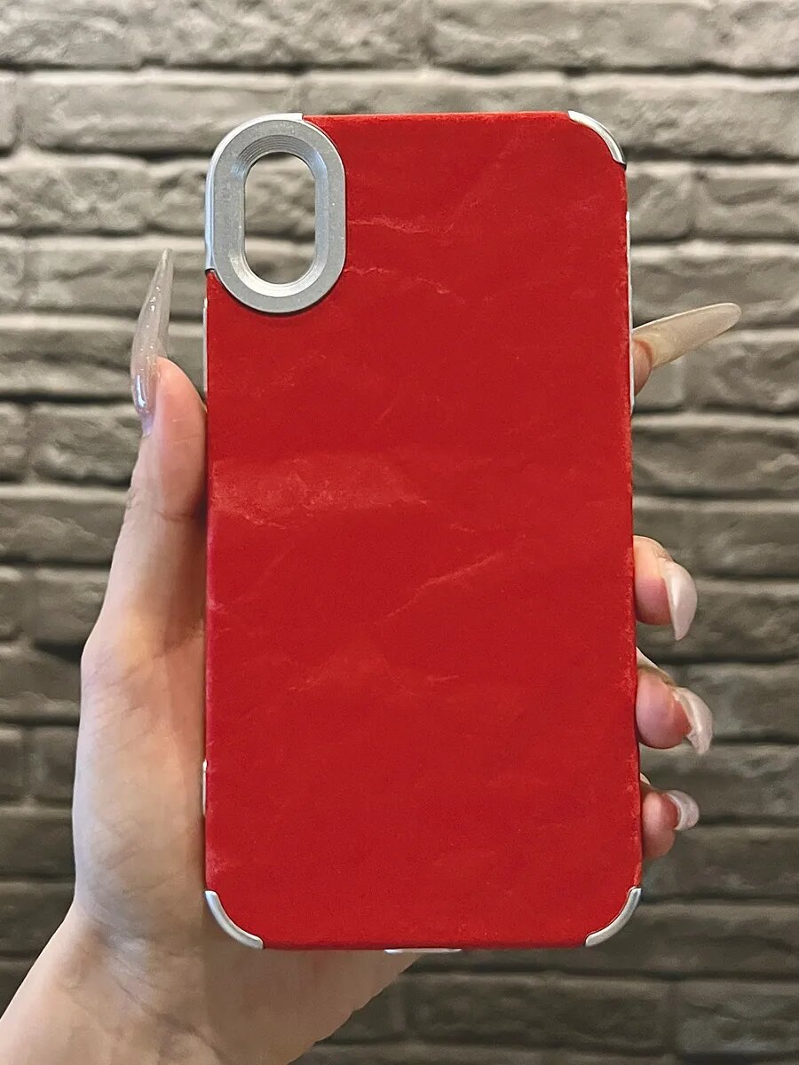 Чехол-накладка О'кейси, для iPhone XR, красный, с принтом, защита камеры