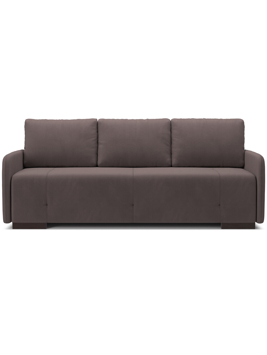 Диван-кровать раскладной PUSHE Арти Slim, велюр, коричневый Balance 235