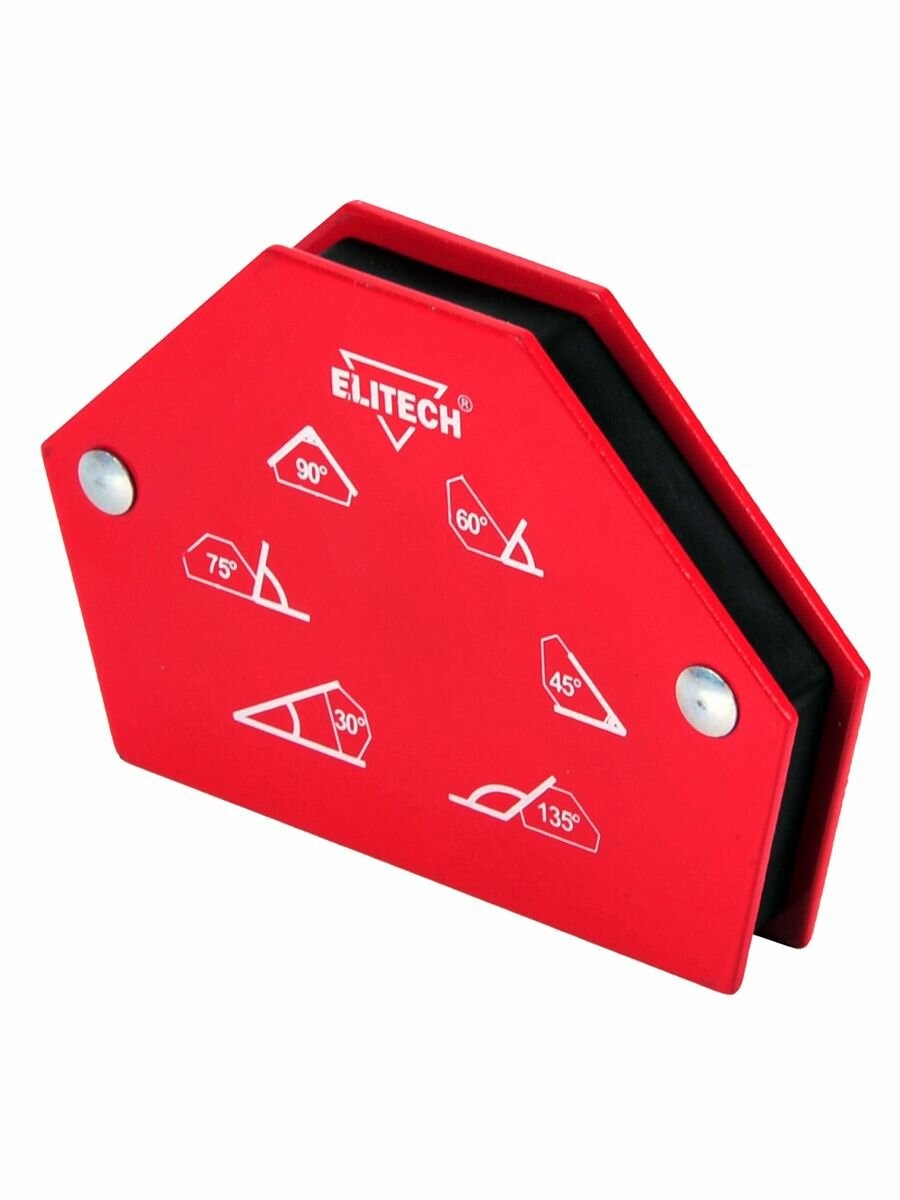 Магнитный угольник для сварки Elitech, 30/45/60/75/90/135 градусов, металл, 11,5 кг