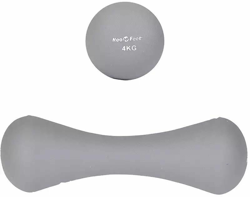 Гантель КНР "Neo Feet", неопреновая, 4 кг, серая